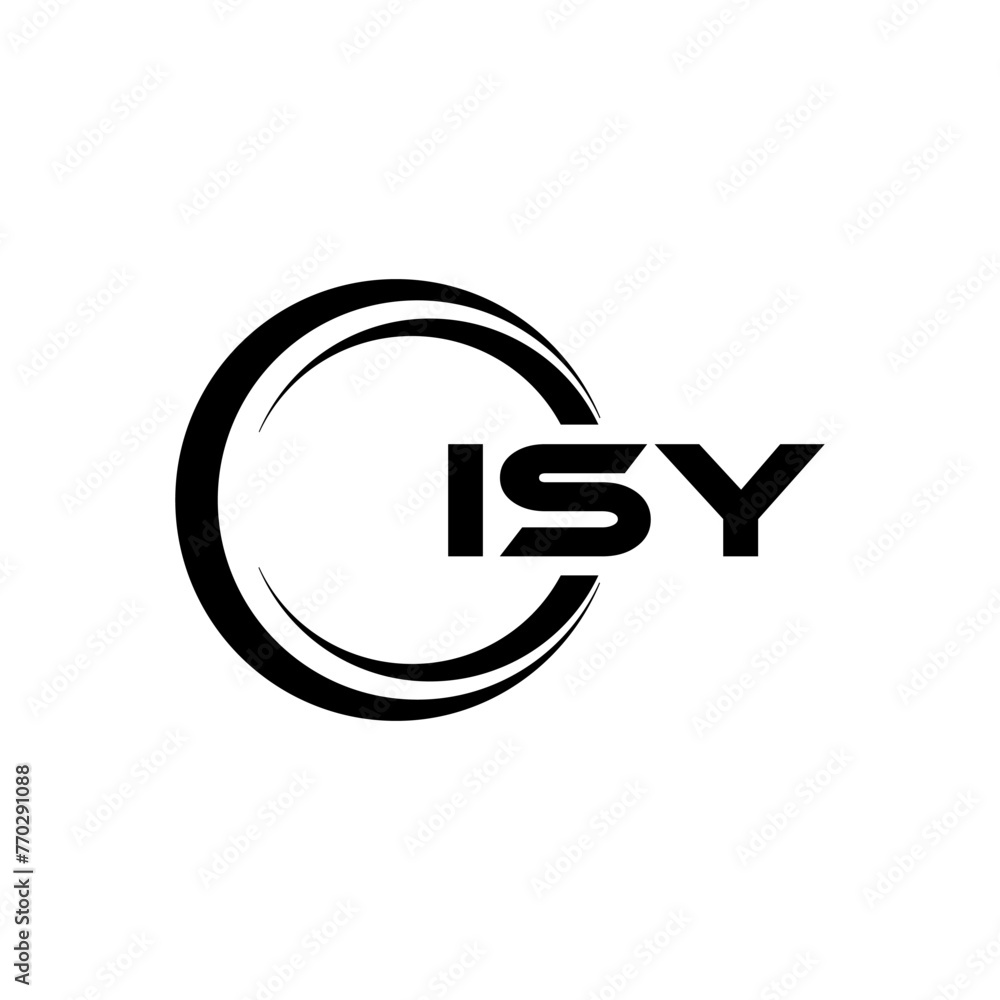 ISY letter logo design with white background in illustrator, cube logo ...
