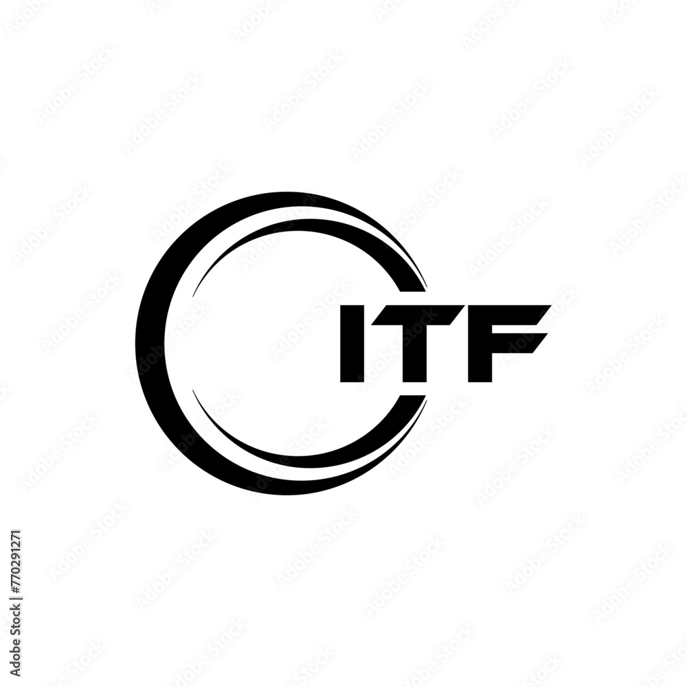 ITF letter logo design with white background in illustrator, cube logo ...