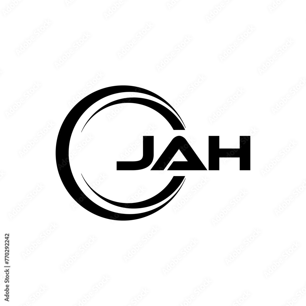 JAH letter logo design with white background in illustrator. Vector ...