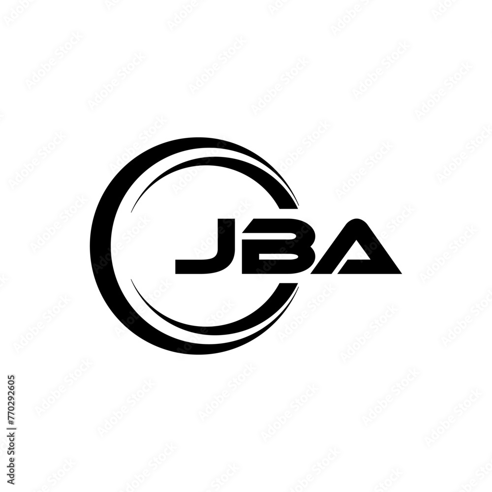 JBA letter logo design with white background in illustrator, cube logo ...
