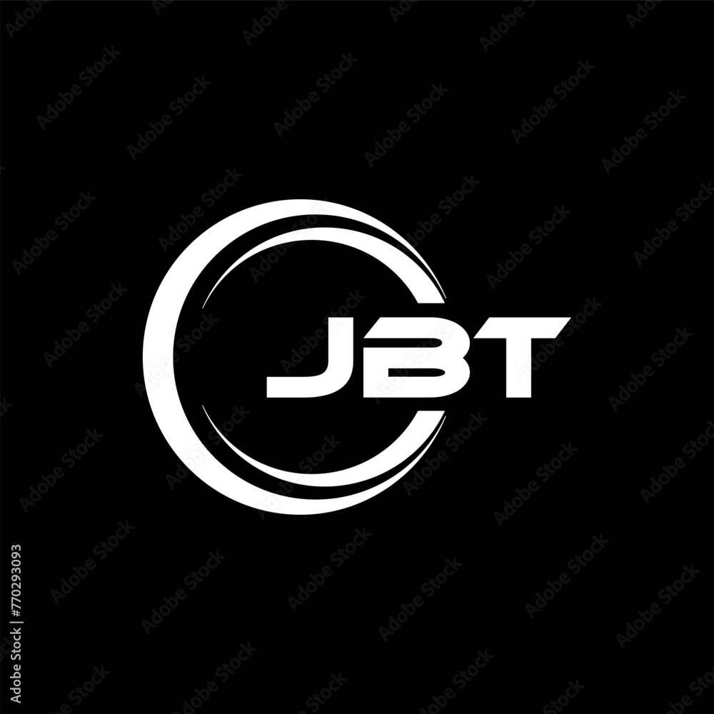 JBT letter logo design with black background in illustrator, cube logo ...