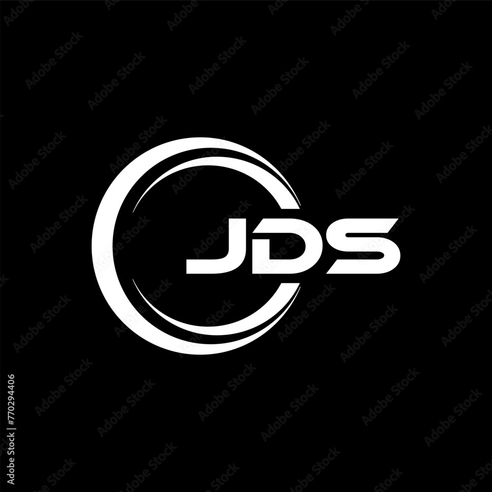 JDS letter logo design with black background in illustrator, cube logo ...