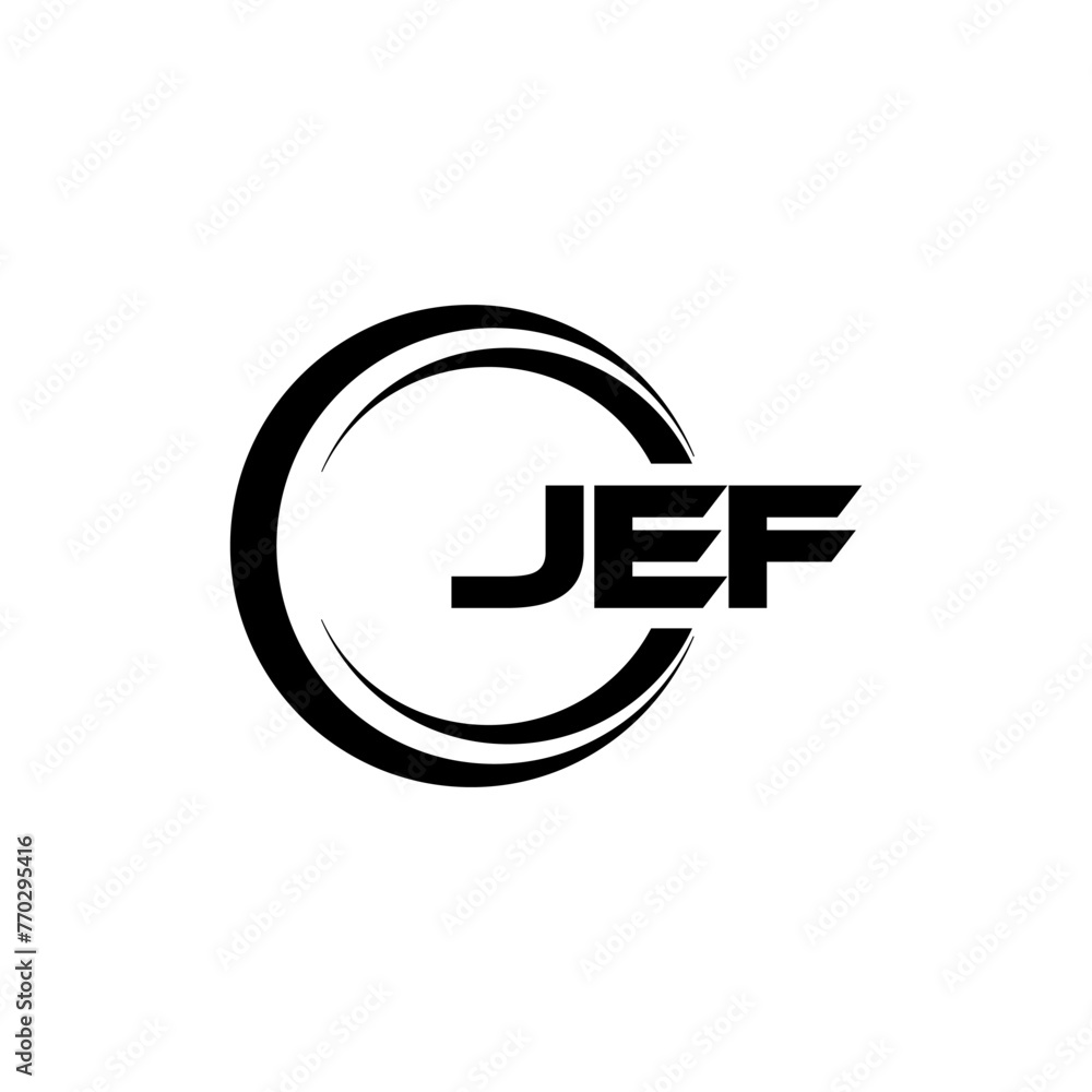 JEF letter logo design with white background in illustrator, cube logo ...
