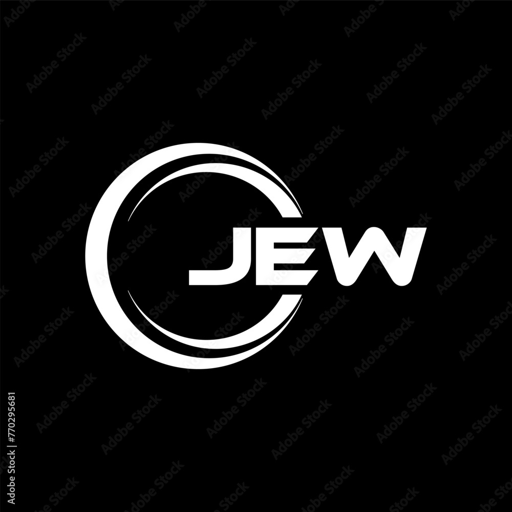 JEW letter logo design with black background in illustrator, cube logo ...