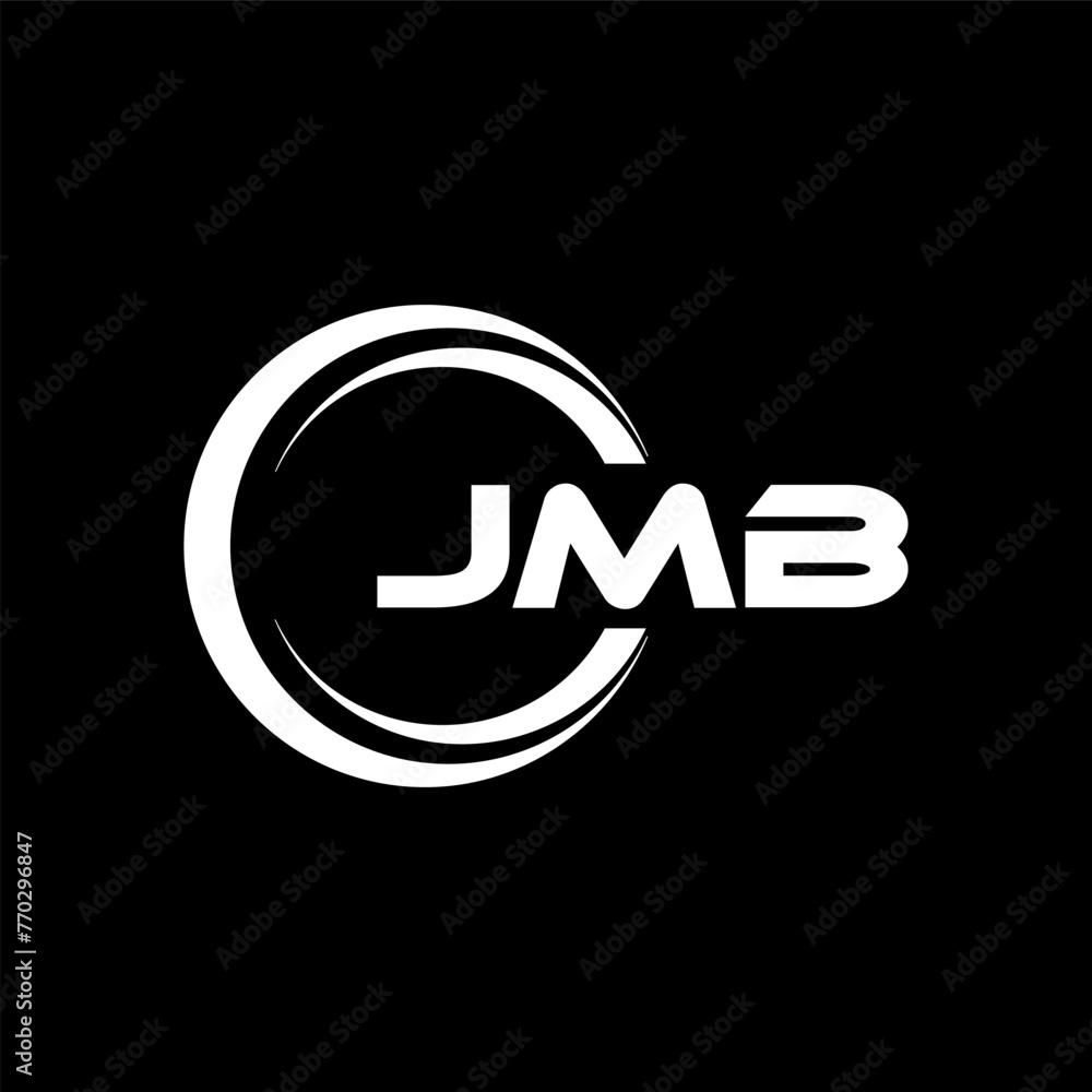 JMB letter logo design with black background in illustrator, cube logo ...