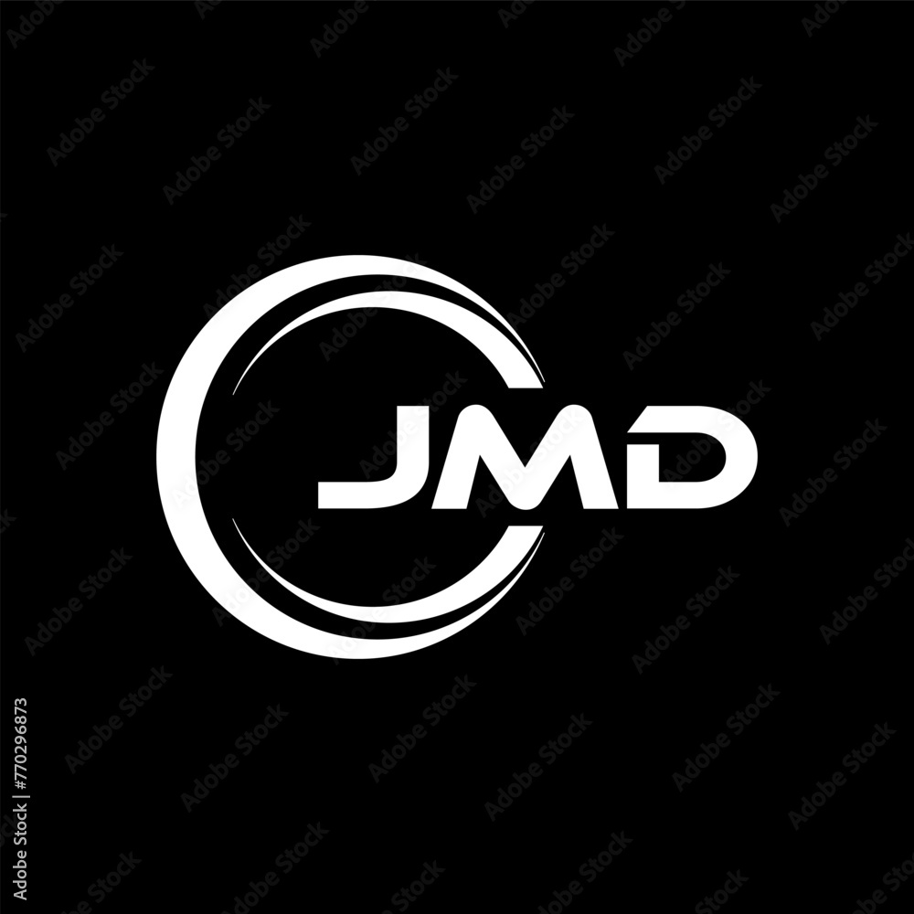 JMD letter logo design with black background in illustrator, cube logo ...