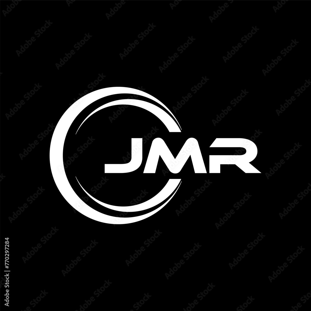 JMR letter logo design with black background in illustrator, cube logo ...