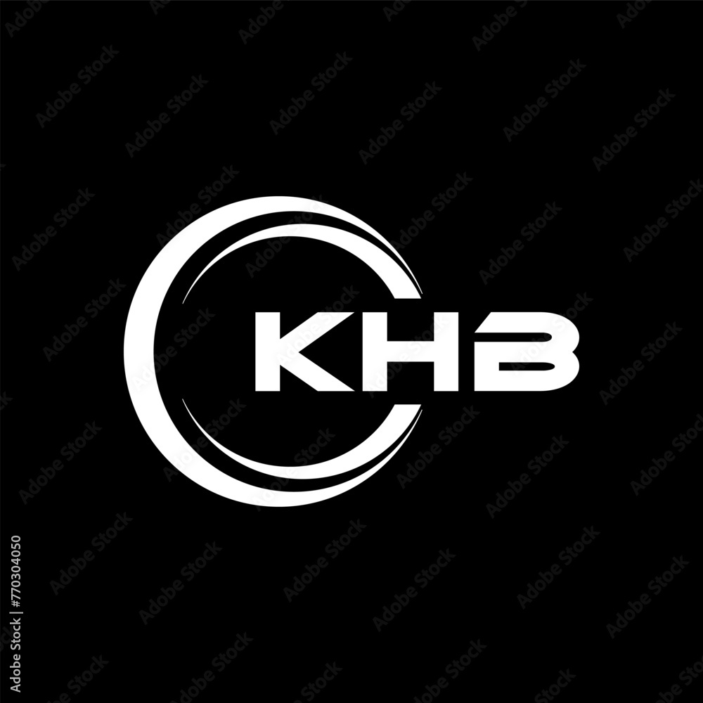 KHB letter logo design in illustration. Vector logo, calligraphy ...