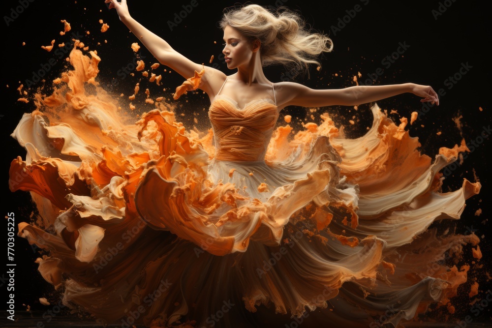 the grace and elegance of a ballet dancer performing on stage ...