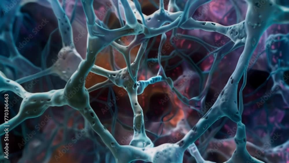 A highly detailed view of a plant cells cell wall showing a complex ...