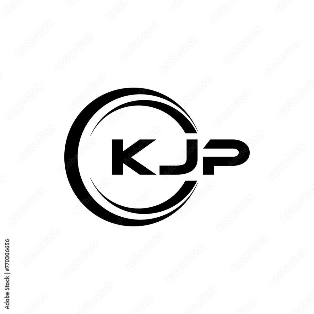 KJP letter logo design with white background in illustrator, cube logo ...