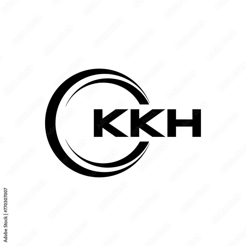 KKH letter logo design with white background in illustrator, cube logo ...