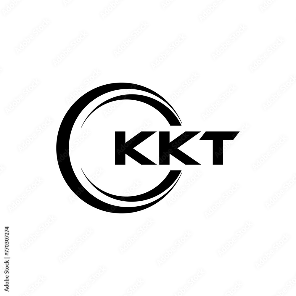 KKT letter logo design with white background in illustrator, cube logo ...
