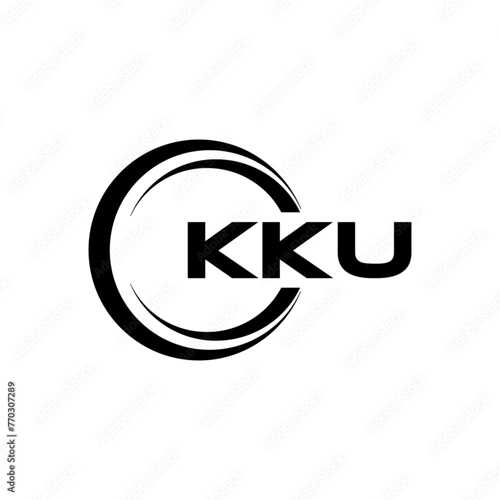 KKU letter logo design with white background in illustrator, cube logo, vector logo, modern ...