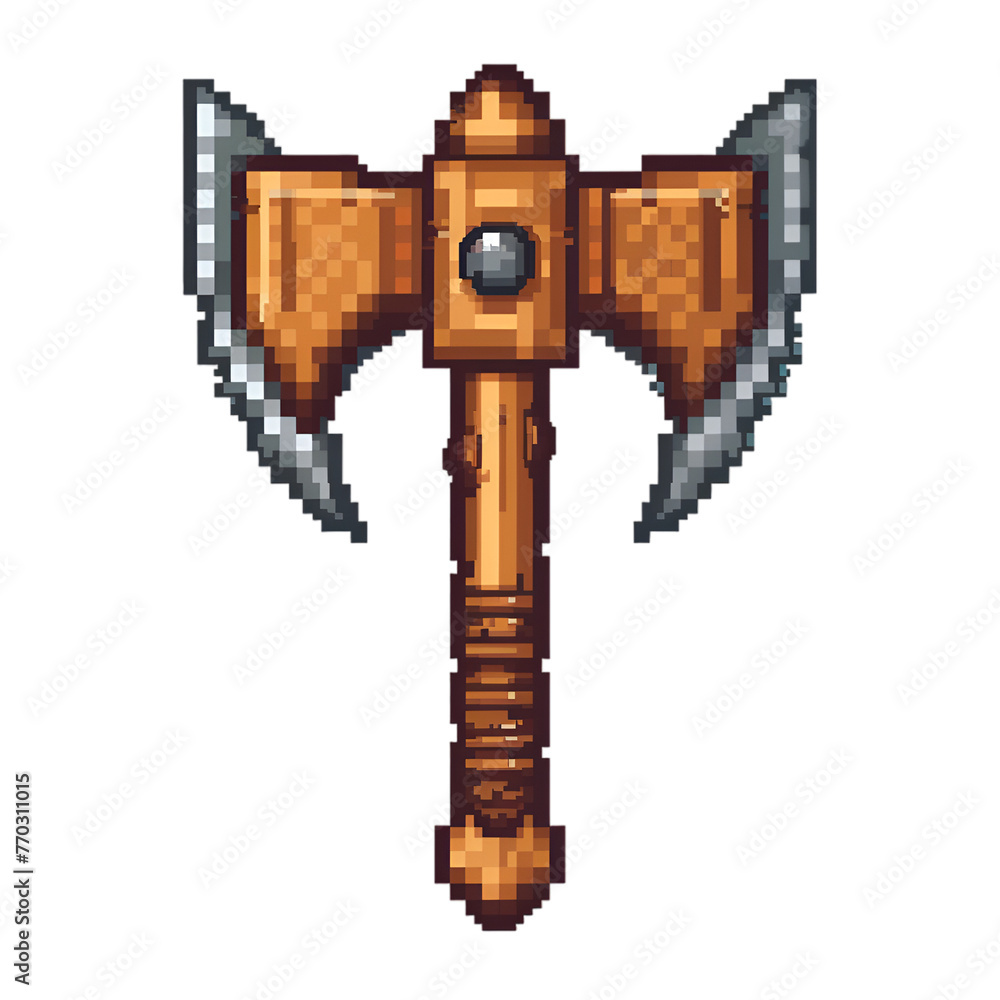 8bit pixel art axe on transparent background Stock Photo | Adobe Stock