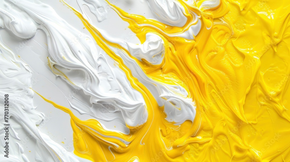 Abstract background of vivid yellow and white color mixing with ...