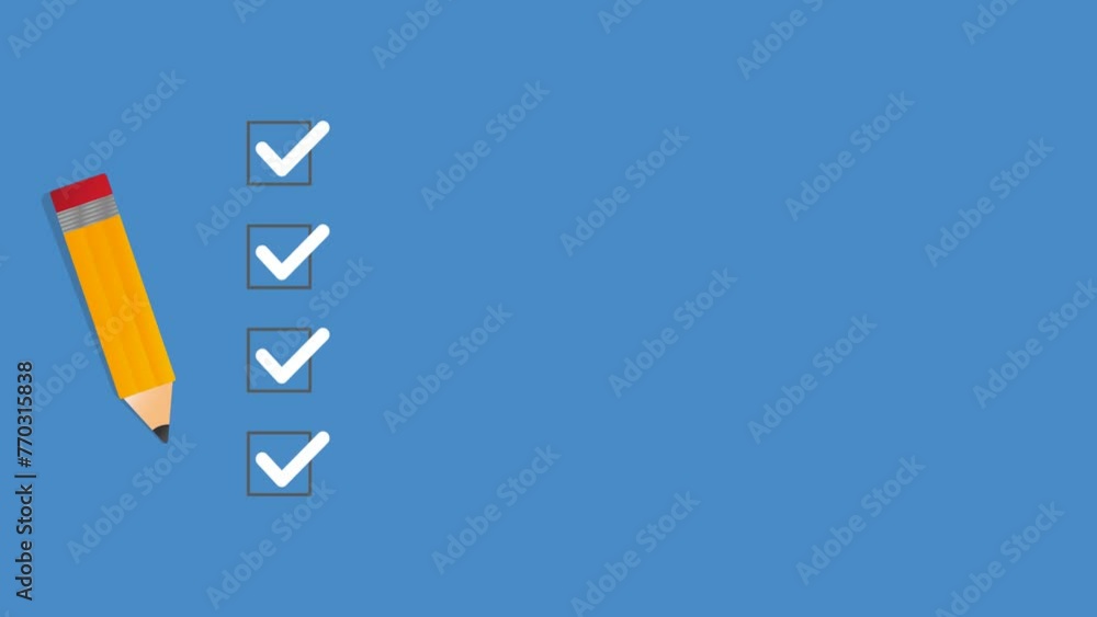 Check list and to do list with checkboxes, concept of survey, online ...