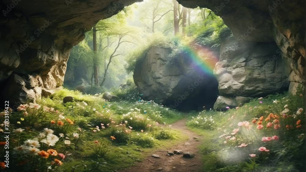 cave in the cave, background, 4k, animation video, Seamless looping ...