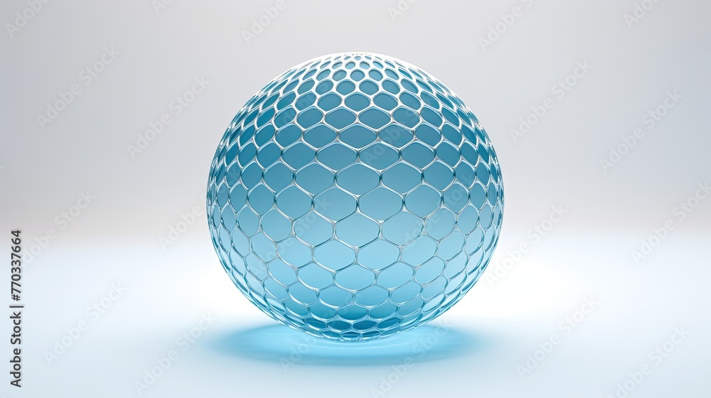 image of a spherical tesseract in light blue color, featuring a ...