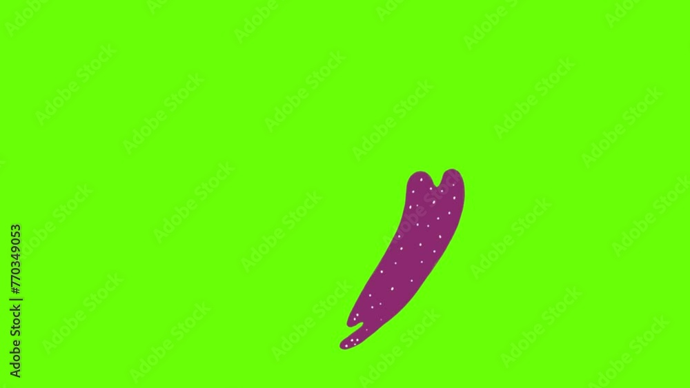 Hand-drawn animation of cartoon nature elements pack chroma key green ...