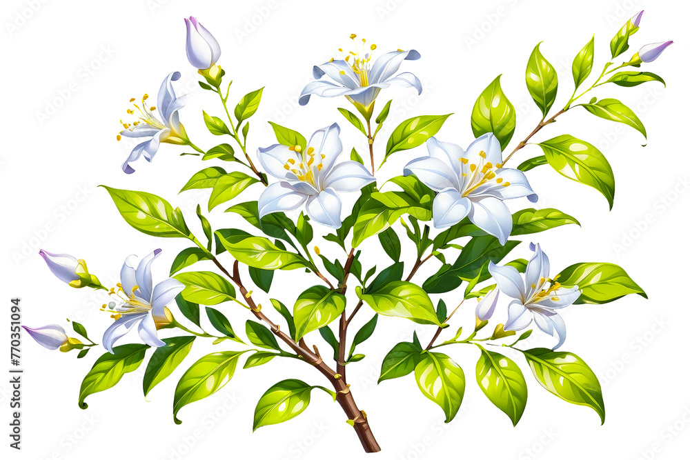 White spring flowers bouquet illustration isolated transparent ...