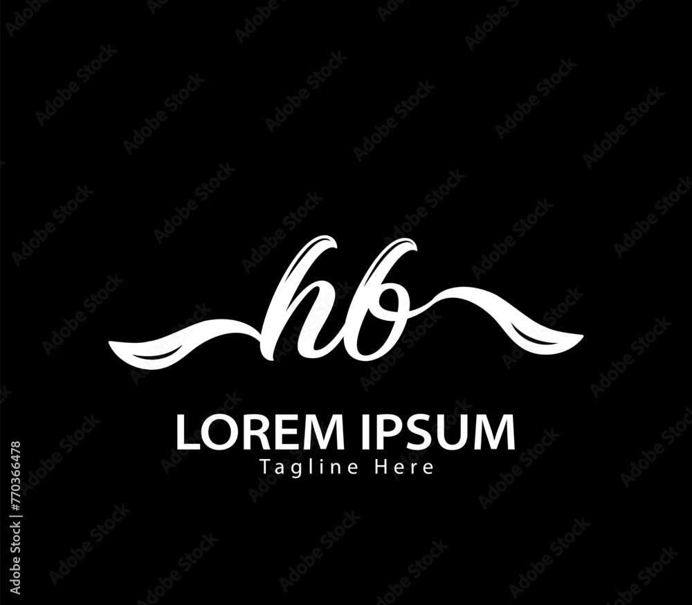 Initial handwriting letter HB logo design. HB logo design. HB logo ...