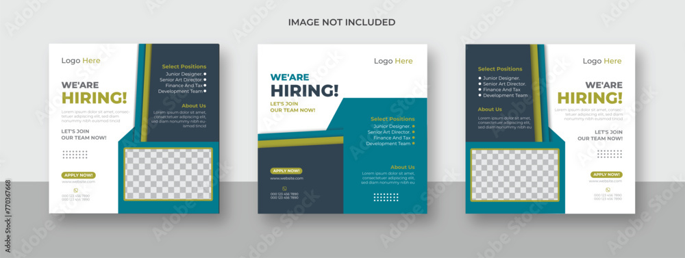 We are hiring job vacancy for social media post banner design template ...