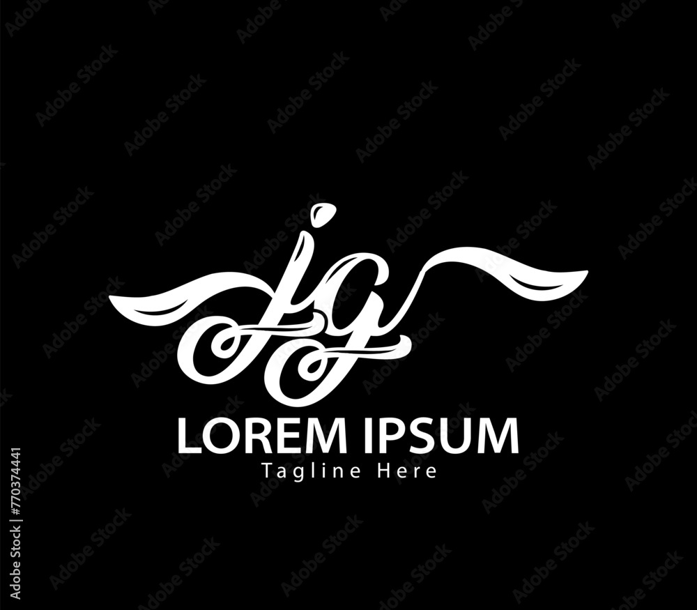 Initial Handwriting Letter Jg Logo Design Jg Logo Design Jg Logo