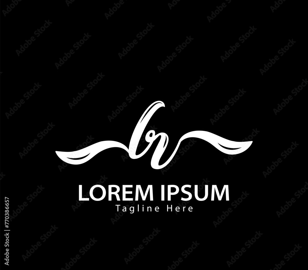 Initial handwriting letter LR logo design. LR logo design. LR logo ...