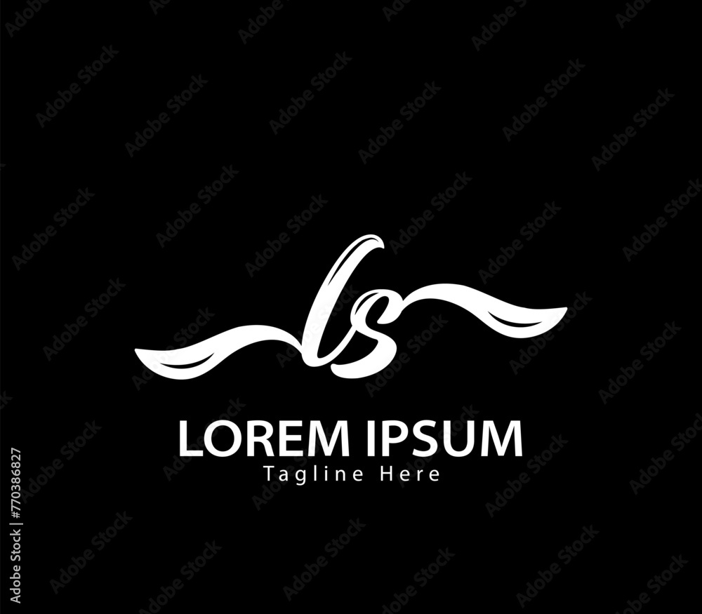 Initial handwriting letter LS logo design. LS logo design. LS logo ...