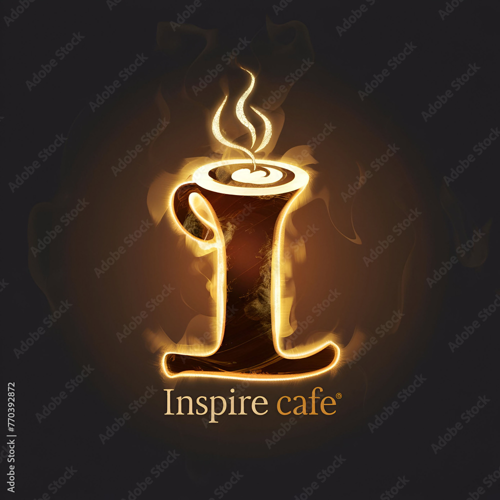 Lettermark 'I' logo for a coffee shop named 'Inspire Cafe'. AI ...