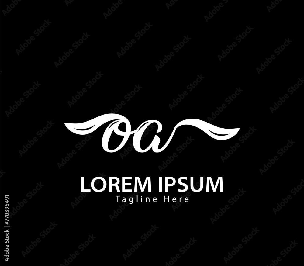 Initial handwriting letter OA logo design. OA logo design. OA logo ...