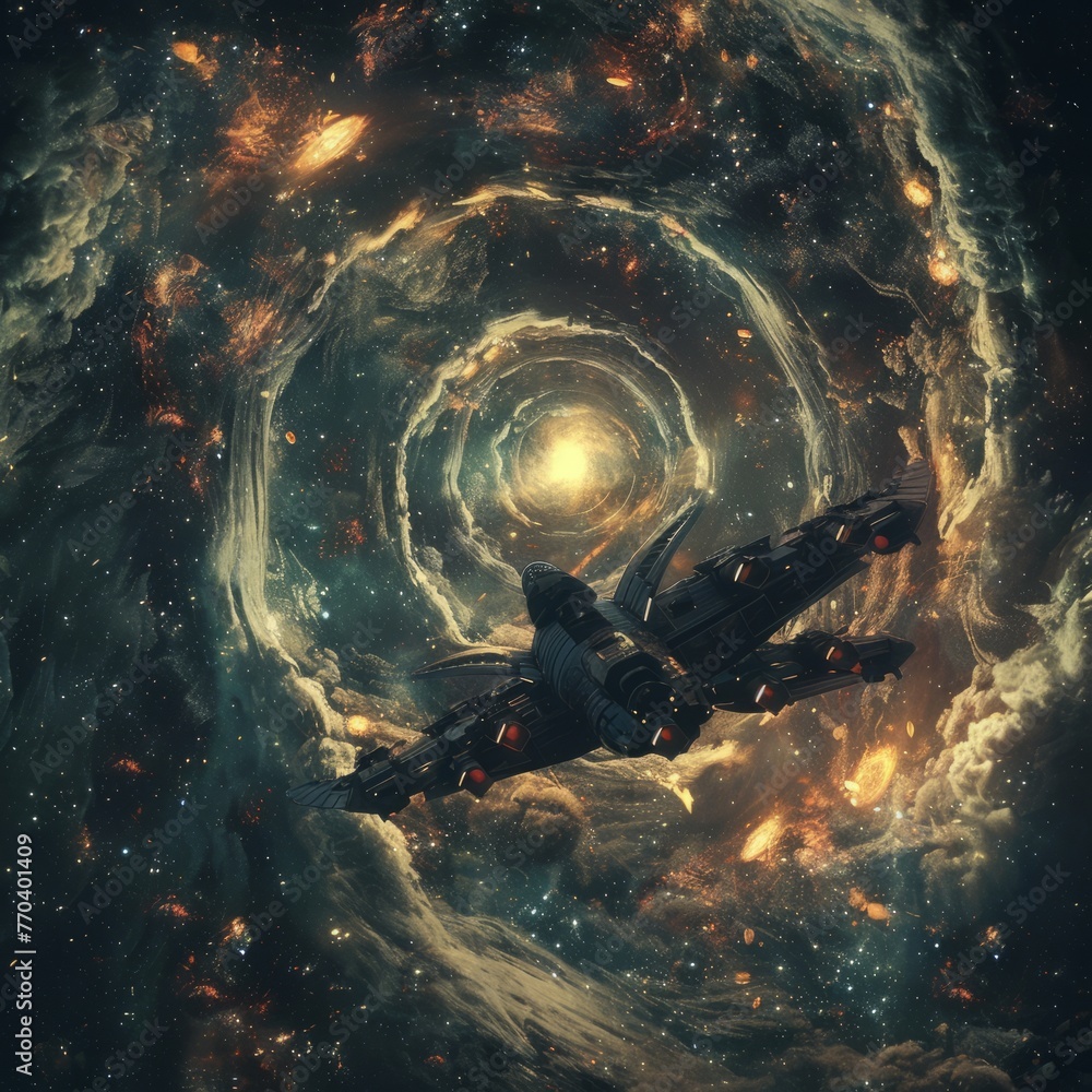 Capture the awe and vastness of interstellar travel through a wormseye ...