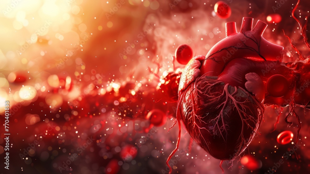 Depict the concept of Myocardial Infarction in a stock image, featuring ...
