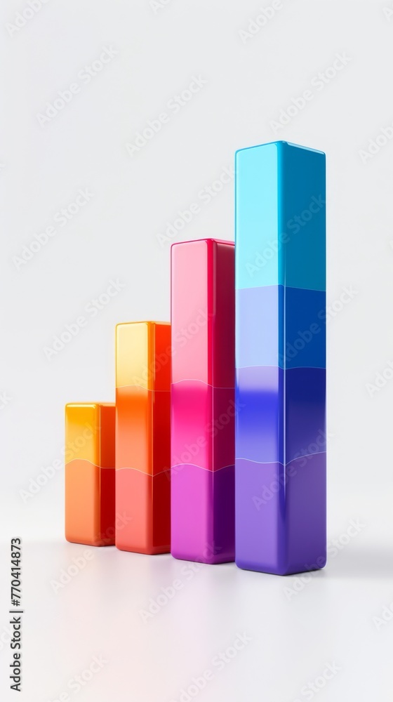 Profit margin increase, bar chart illustration, 3D vector art Stock ...