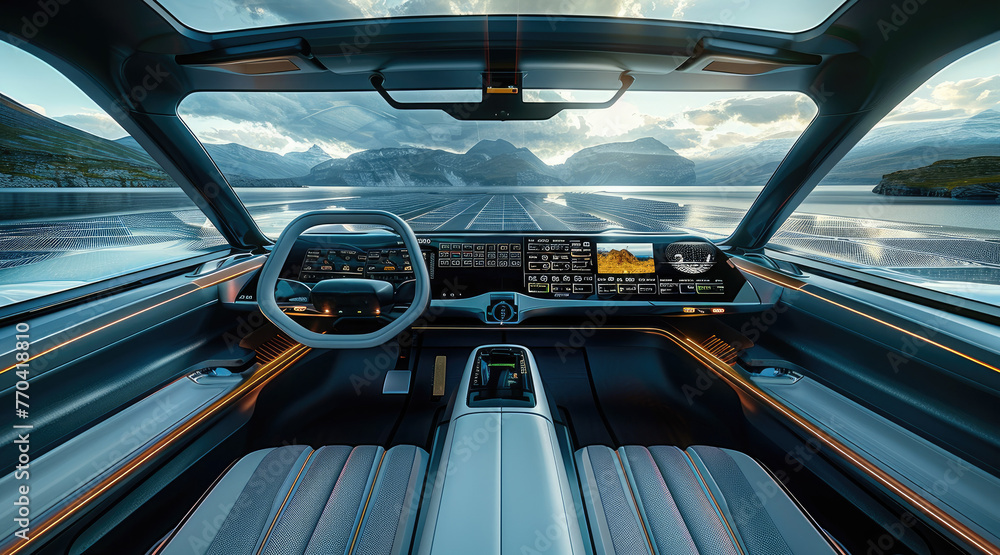 The cockpit of a solar-powered vehicle, emphasizing the role of ...