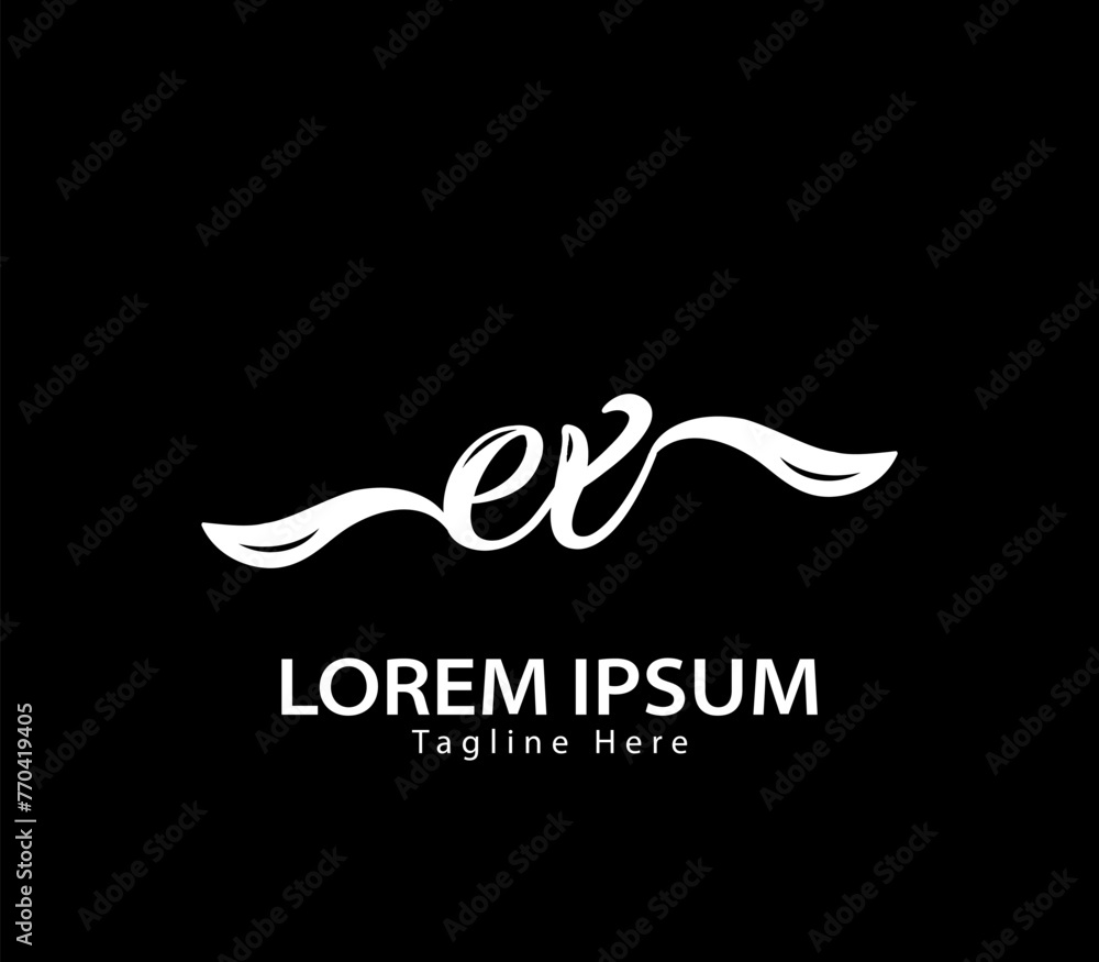 Initial handwriting letter EX logo design. EX logo design. EX logo ...