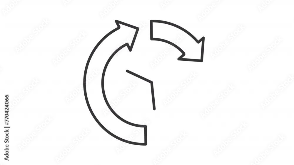 Full time job line animation. Employment animated icon. Rotating cycle ...