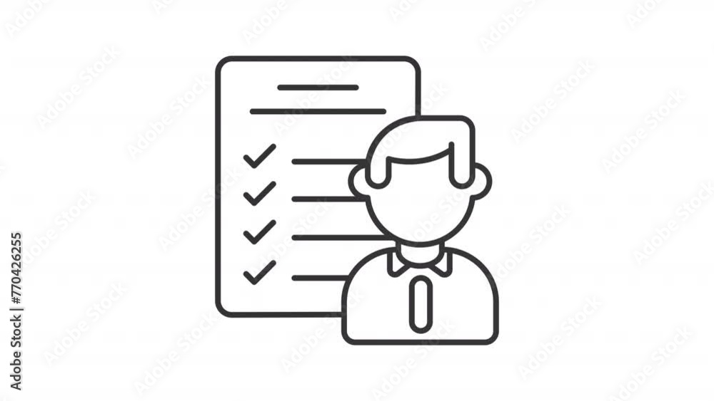 Work demands line animation. Task list check animated icon. Complete ...