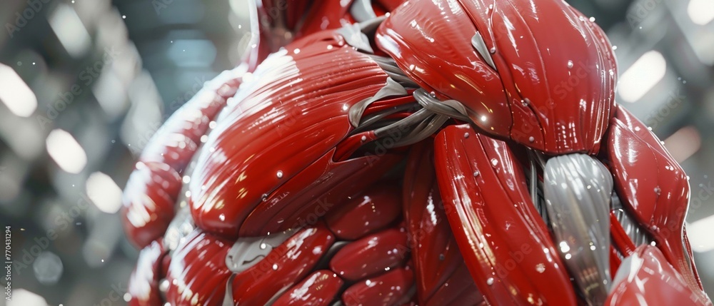 Hyperrealistic, translucent muscle and pore detail, closeup, clean ...