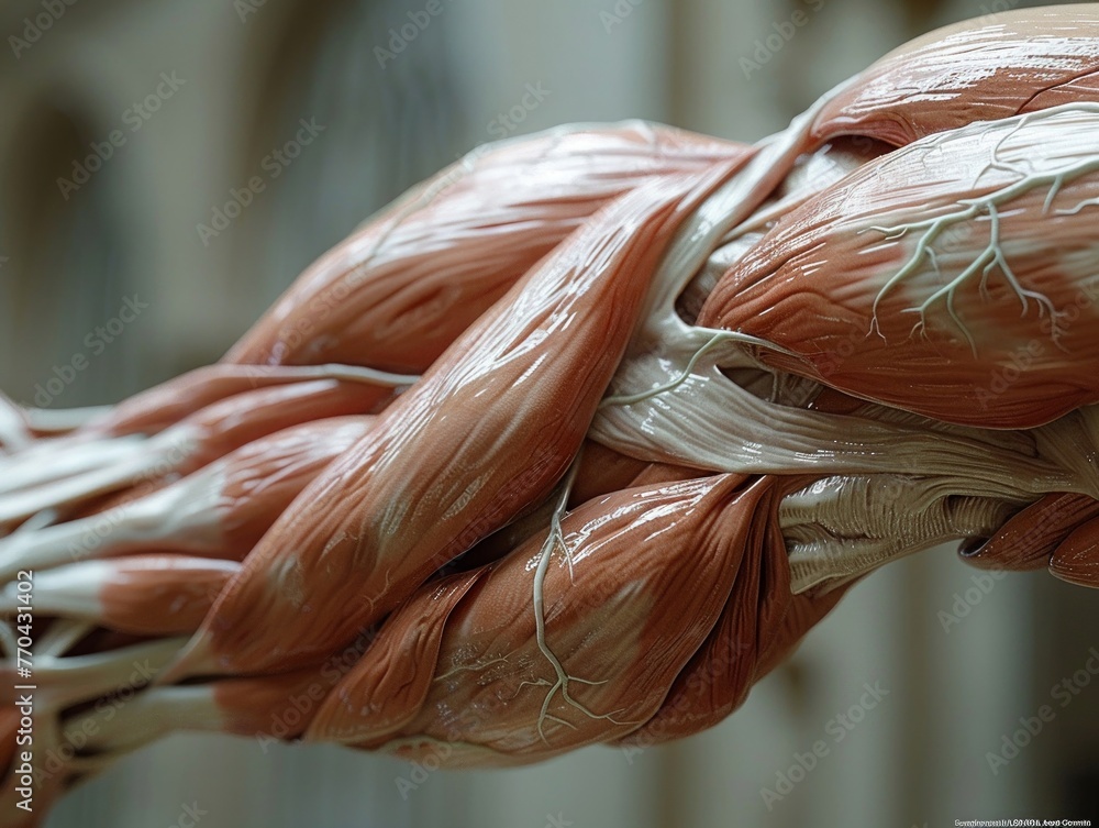 Muscle and sinew, seethrough, hyperrealistic closeup, clean sharp, no ...