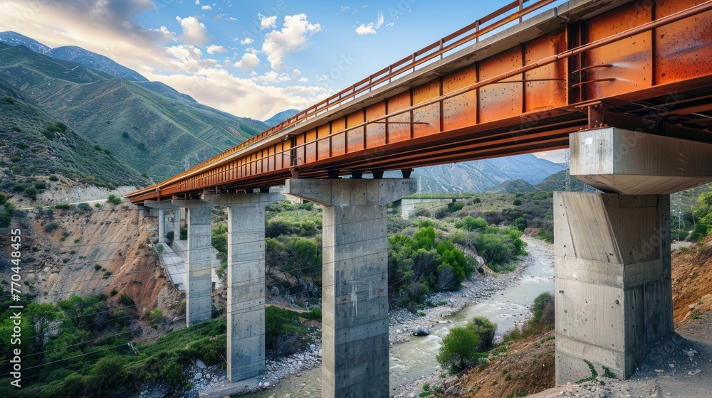 Seismic retrofitting of bridges, safety technologies, text space top ...