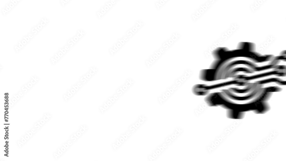 Animation set, digital tech symbol. Animations: transparency, zooms ...