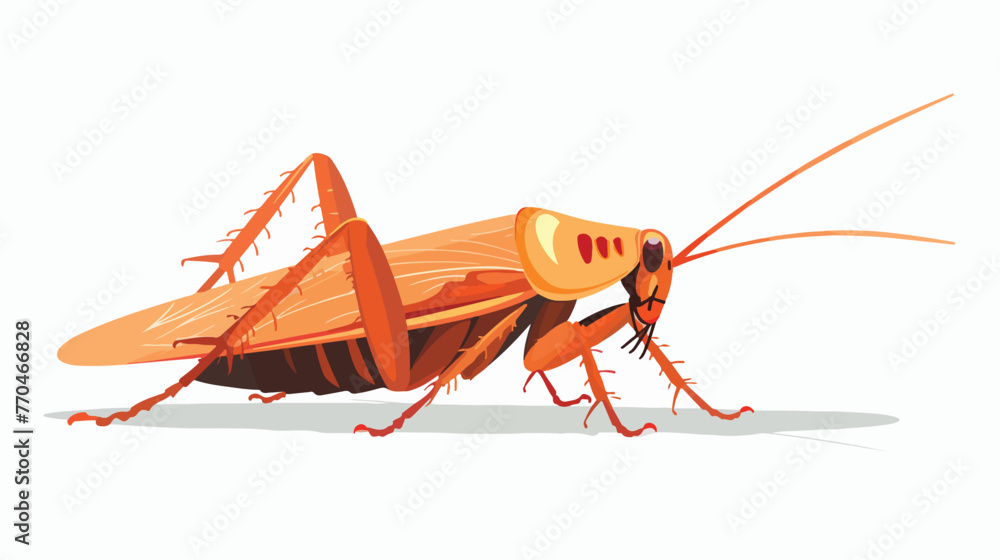 Cartoon dead cockroach flat vector isolated on white background Stock ...