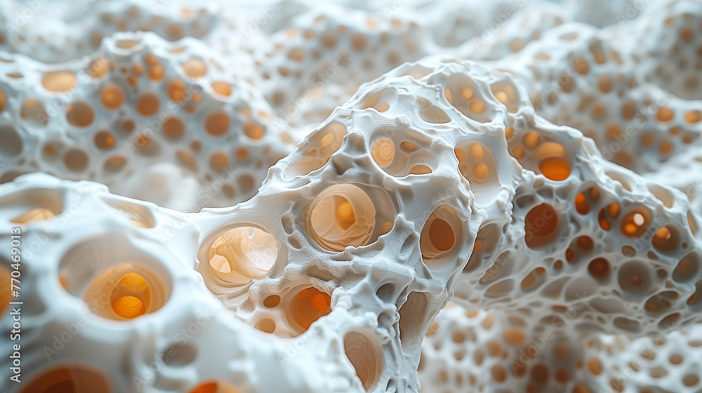 A macro photograph of a latticelike structure created with a ...