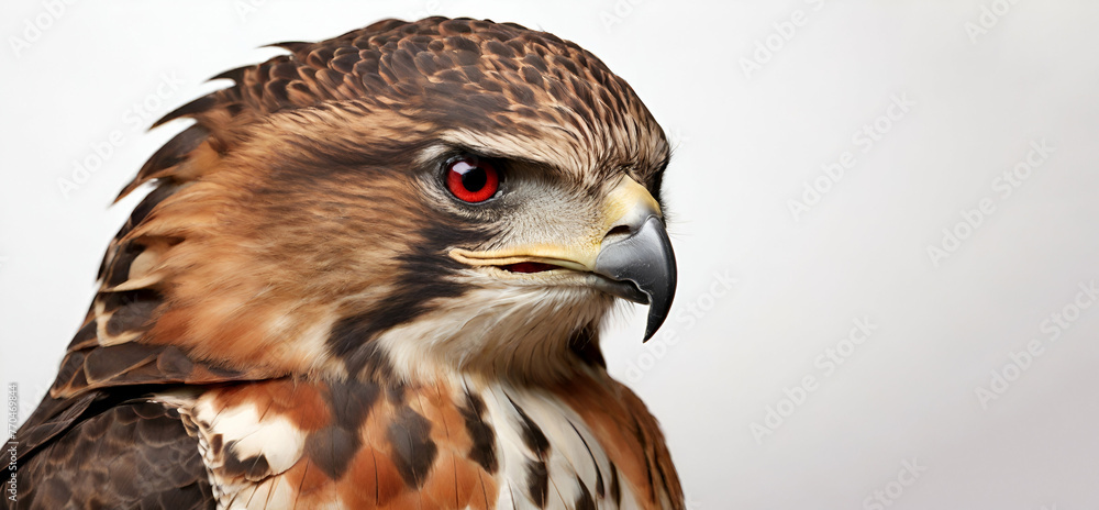 Red tailed Hawk white background, Isolated Transparent Background ...