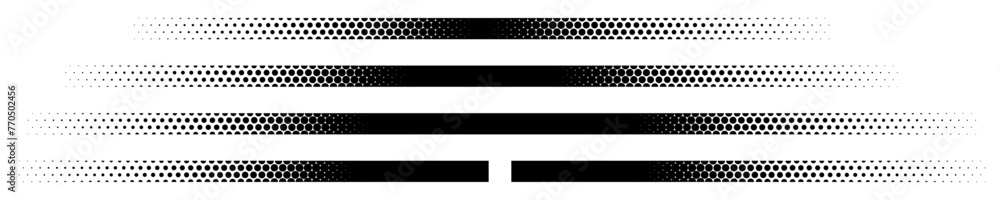 4 TEXTURES DE TRAITS EN DEMI-TEINTE. Points noirs parfaitement ronds ...