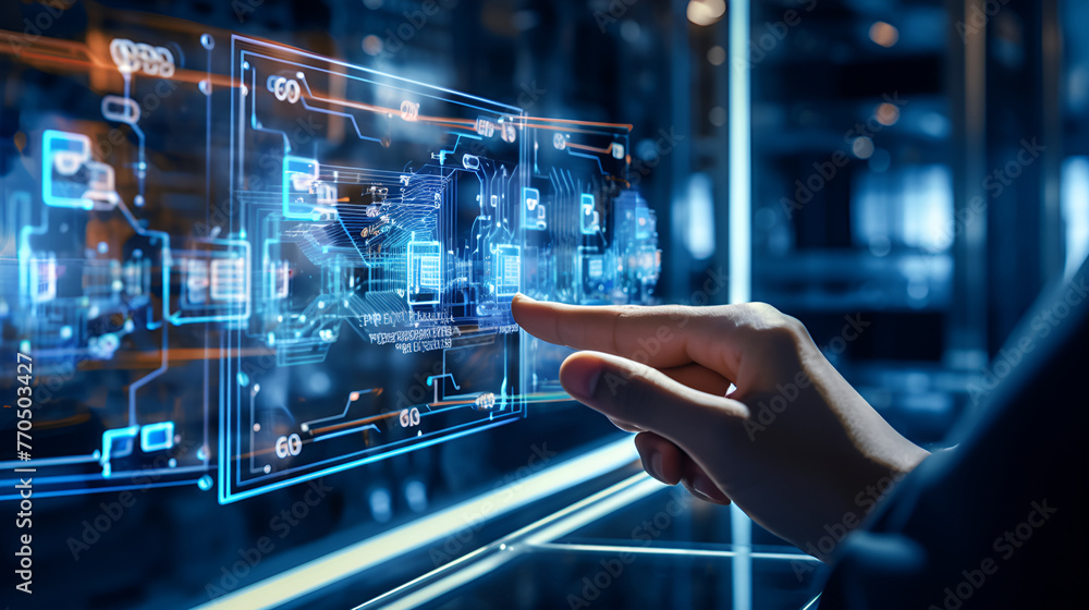 Next-generation information and technology design AI generated Stock ...