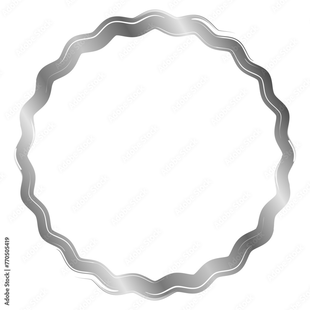 Silver round metal frame isolated on white. Vector frame for photo ...