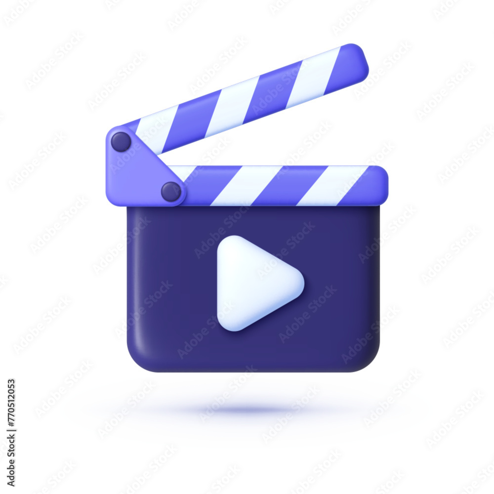 Movie clapper 3d, great design for any purposes. Media player icons ...
